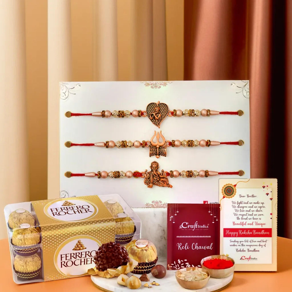 eCraftIndia Set of 3 Trishul with Damru, Ganesha, Krishna Playing Flut