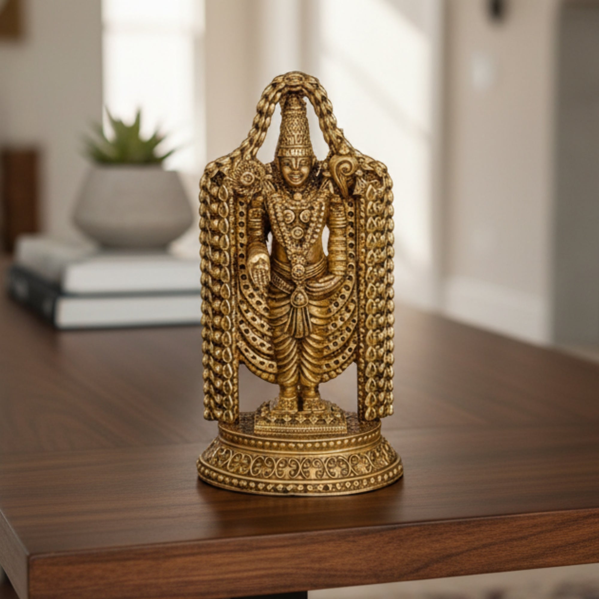 Golden Brass Handcrafted Tirupati Balaji Idol Lord Venkateswara Murti ...