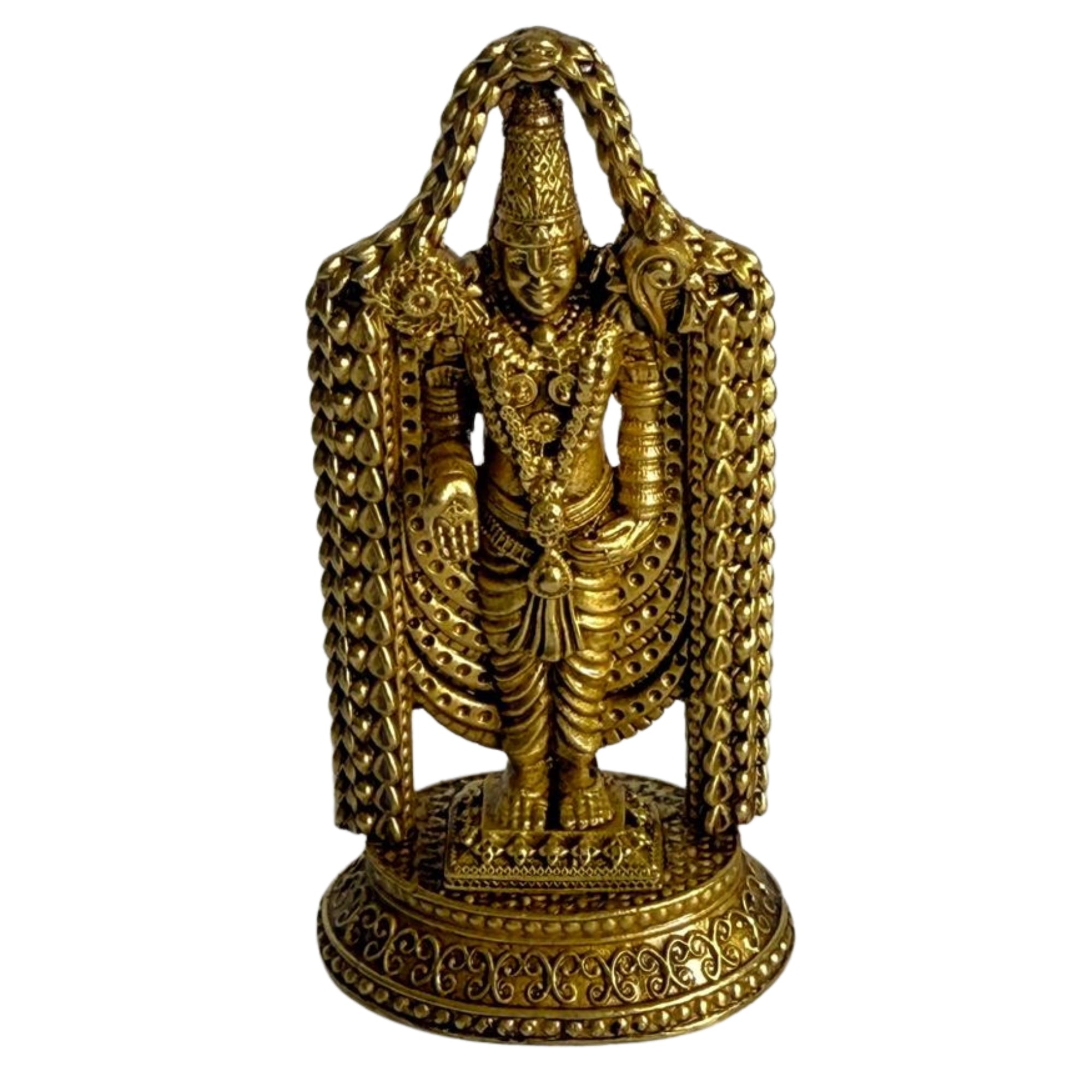 Golden Brass Handcrafted Tirupati Balaji Idol Lord Venkateswara Murti ...