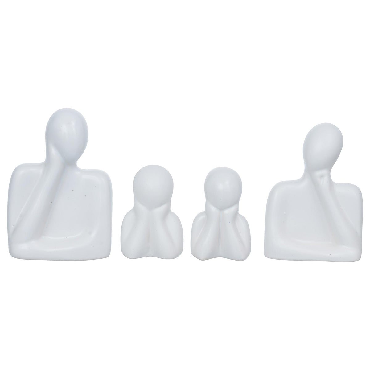 Set of 4 Ceramic Couple Family Statue Figurines Home Decor Showpiece ...