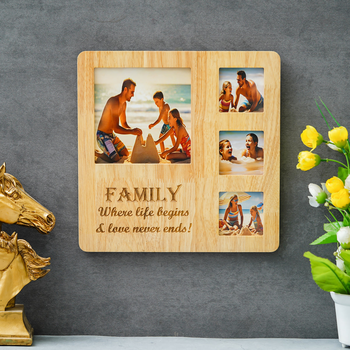 Wooden Personalised Perfect Family Photo Frame| Family Where Life Begi ...