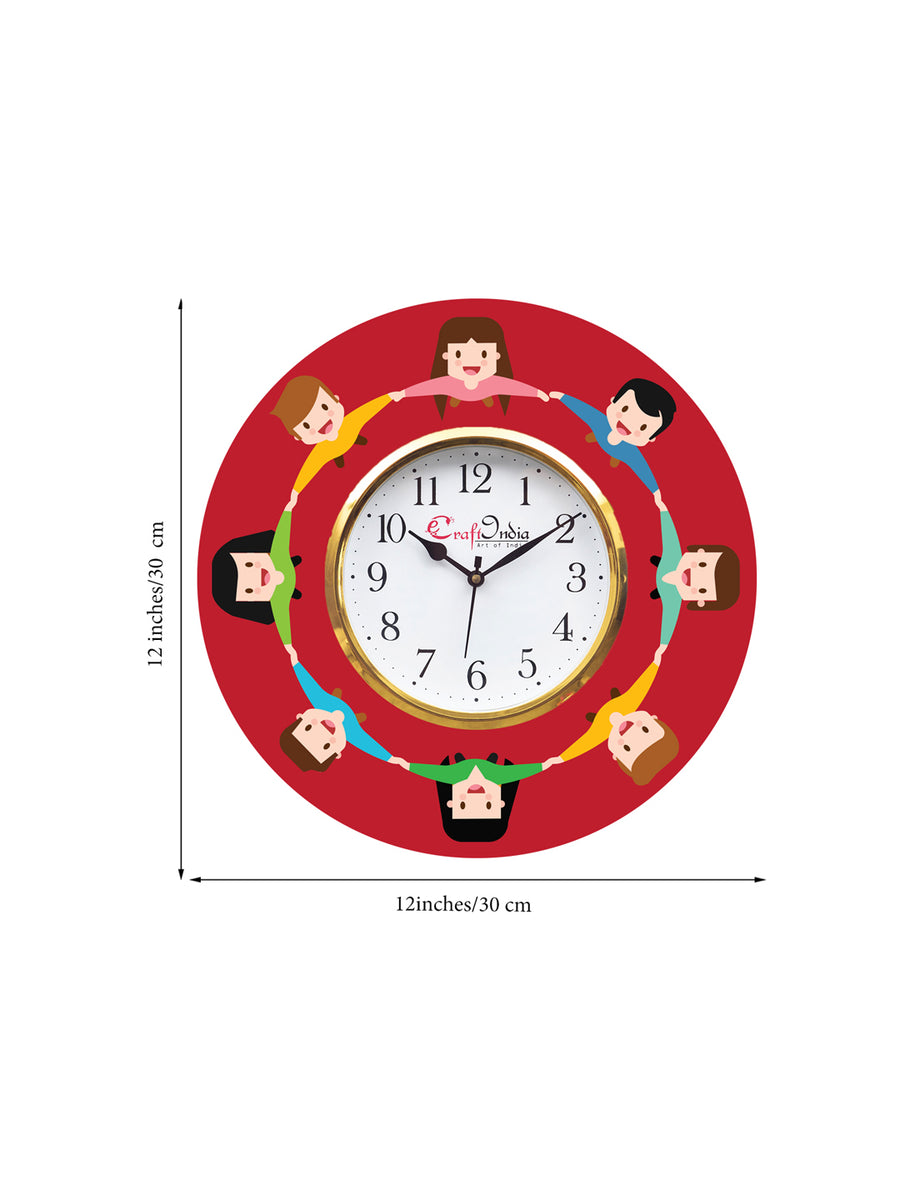 Friendship Theme Wooden Colorful Round Wall Clock – eCraftIndia