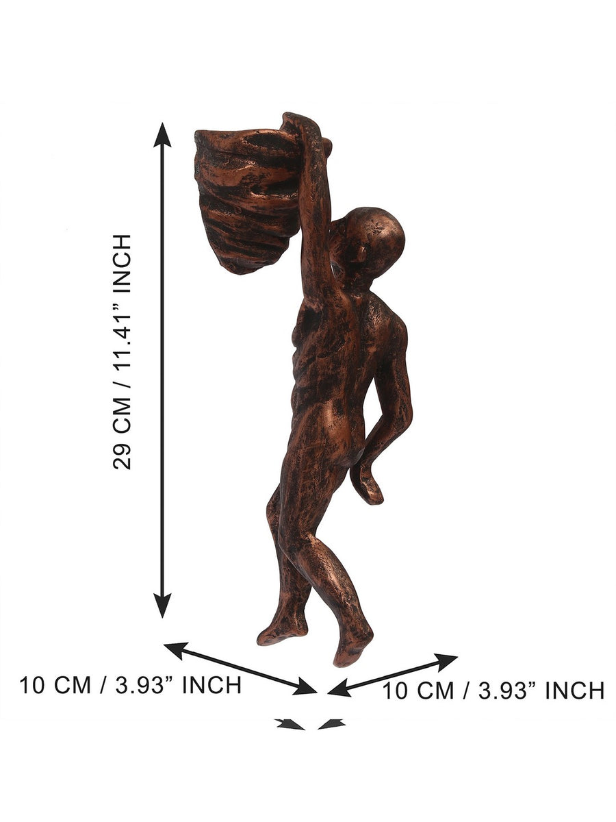 Man Doing Mountain Climbing Decorative Wall Hanging Statue ...