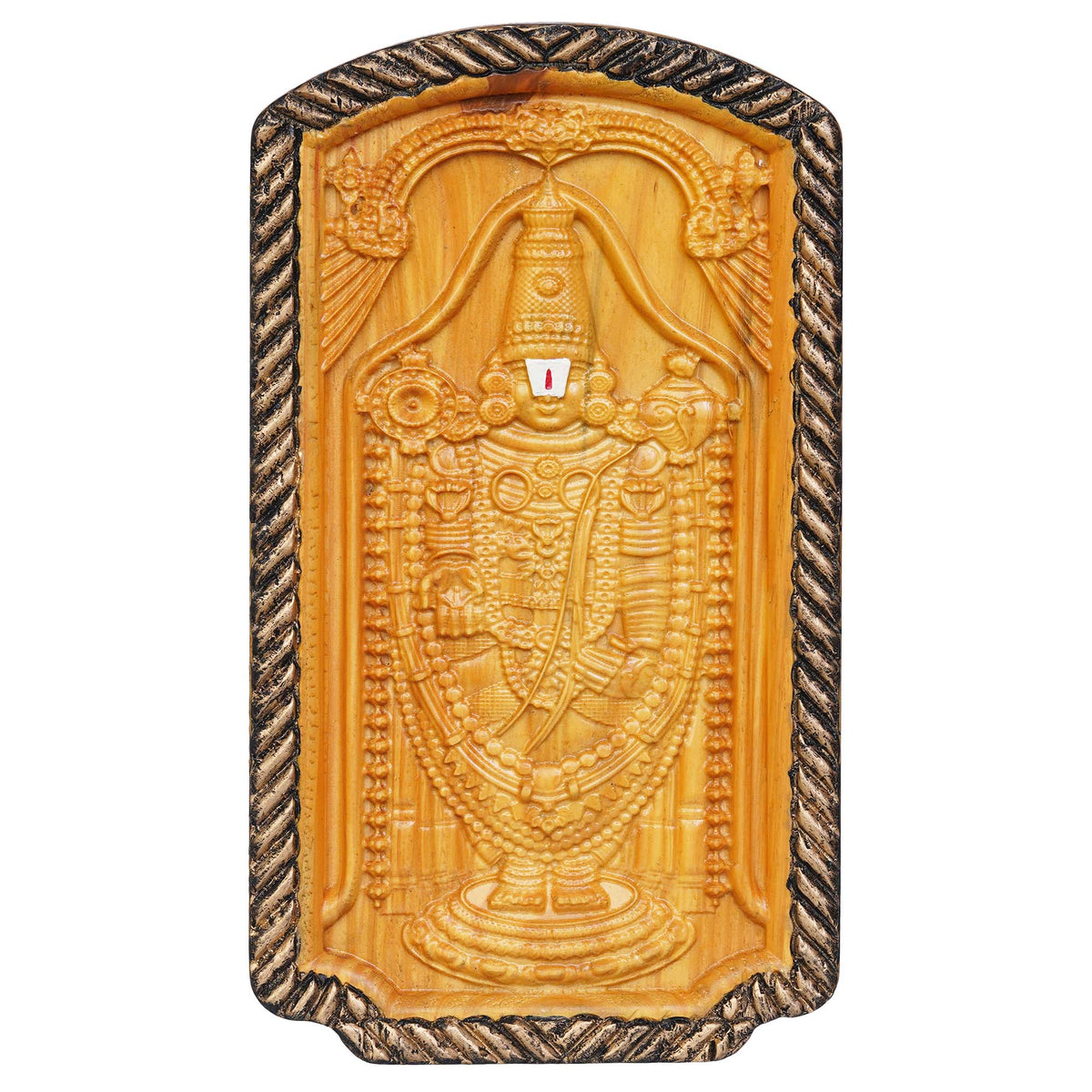 Golden Wooden Handcrafted God Tirupati Balaji Religious Wall Hanging ...