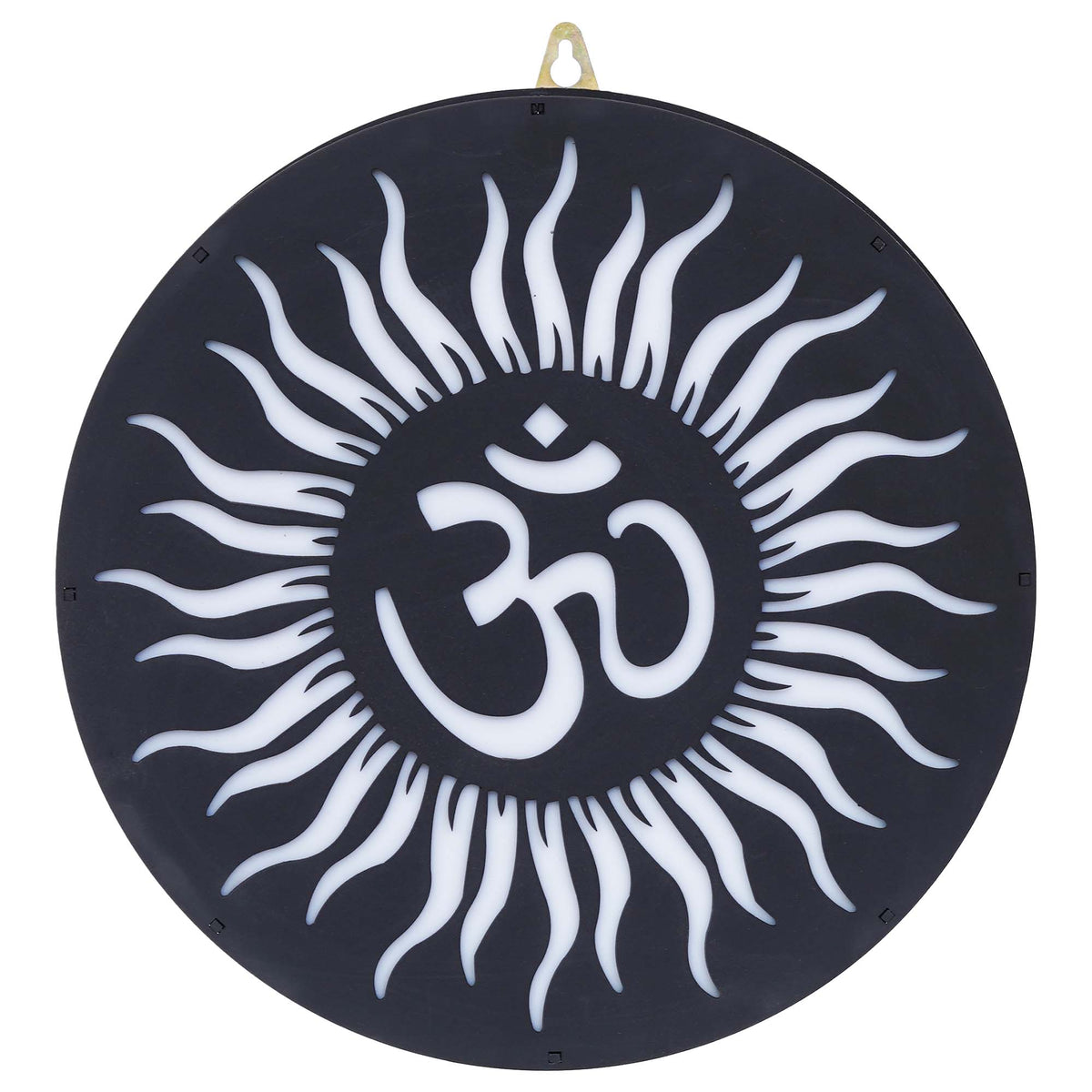 Sun and Om Symbol Wooden Cutout LED Light Lamp Decorative Wall Hanging ...