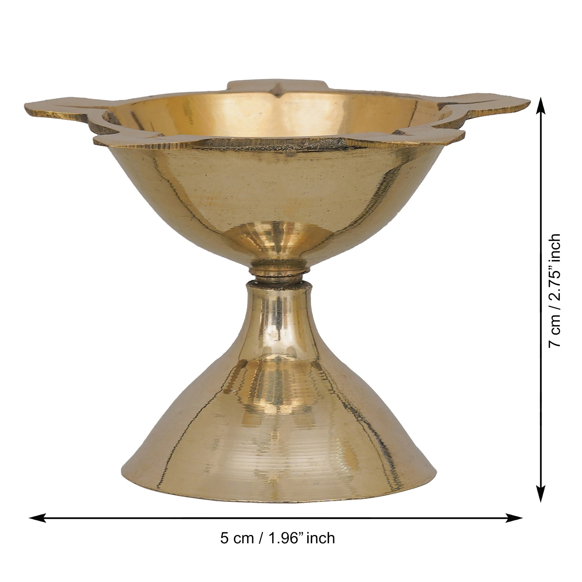 eCraftIndia Golden Traditional Decorative Brass Diya of Five Wick