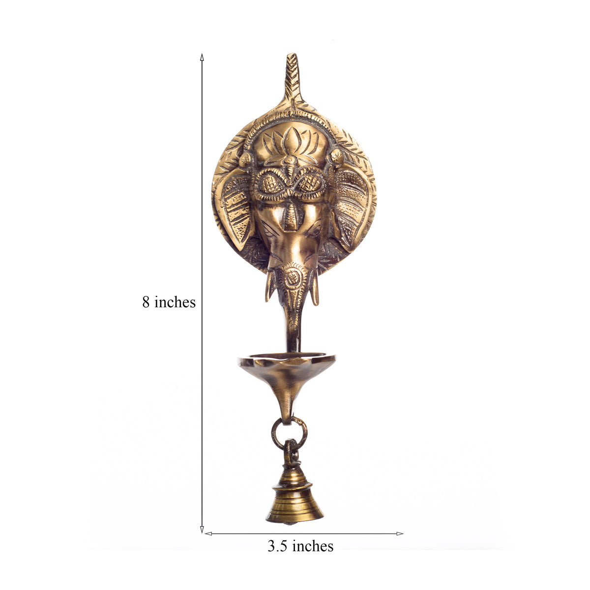 Brass Wall Hanging Deepak With Bell - eCraftIndia Online