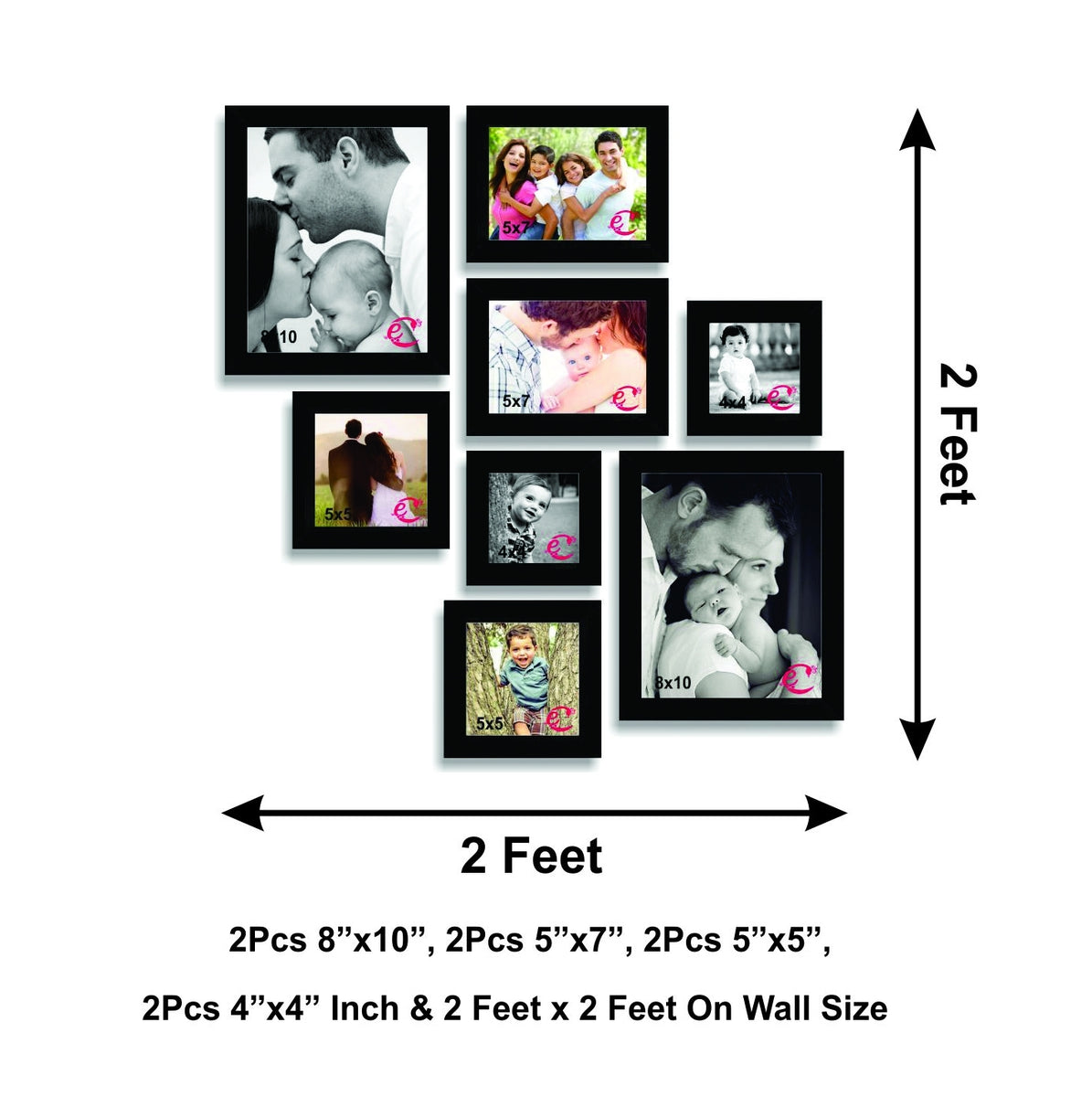 Memory Wall Collage Photo Frame Set of 8 individual photo frames ...