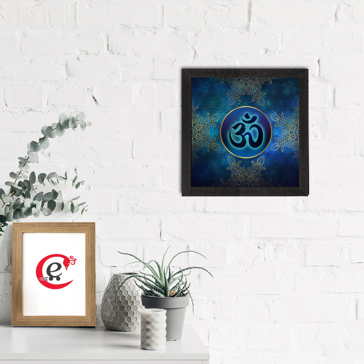 Om Symbol Satin Matt Textured UV Art Painting - eCraftIndia Online