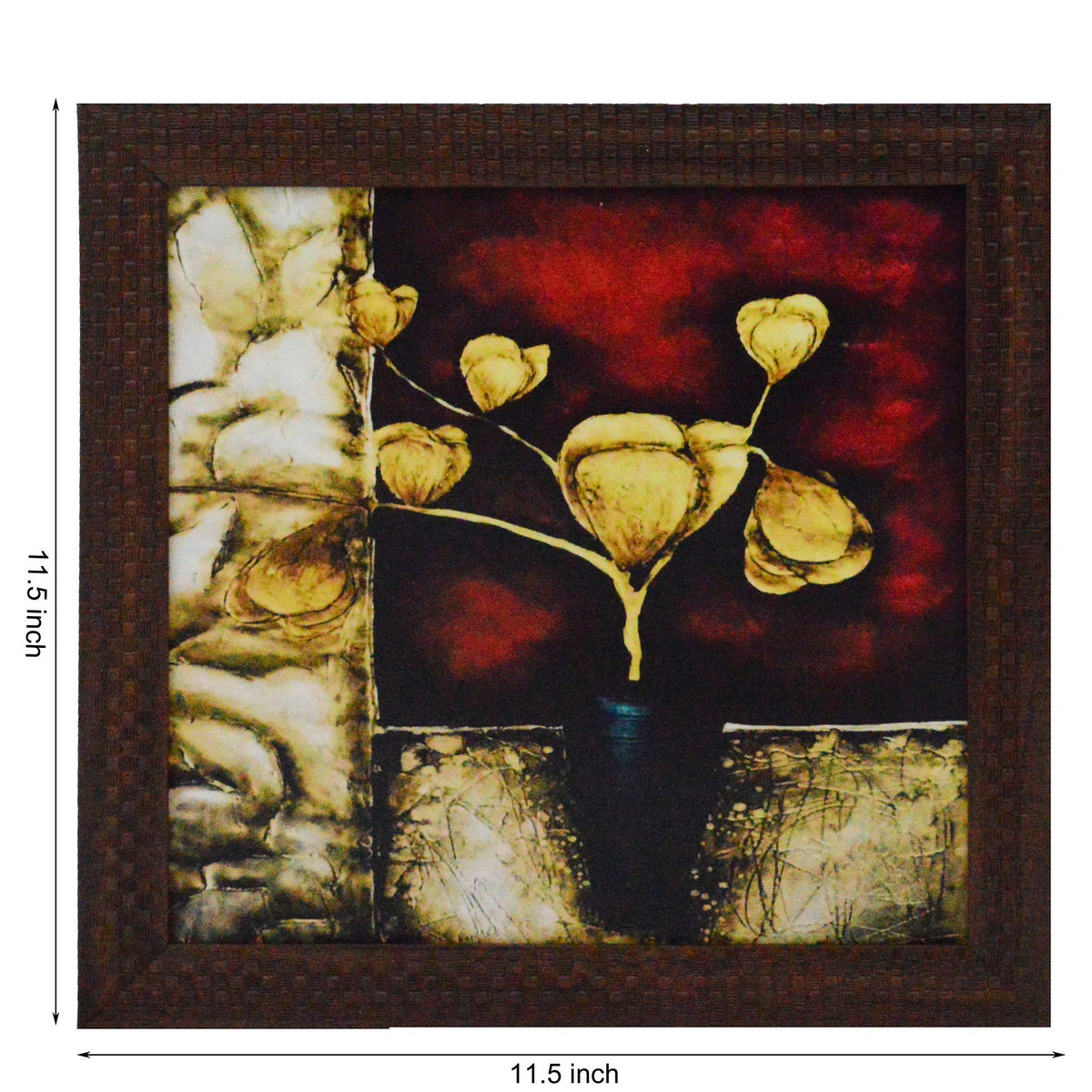 Flower Pot Design Satin Matt Texture UV Art Painting - eCraftIndia Online
