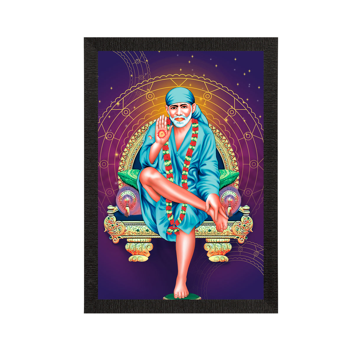 Sai Baba Satin Matt Texture UV Art Painting - eCraftIndia Online