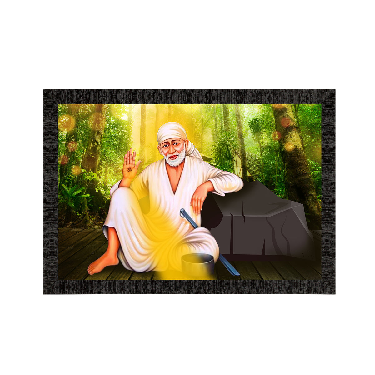 Sai Baba Satin Matt Texture UV Art Painting - eCraftIndia Online