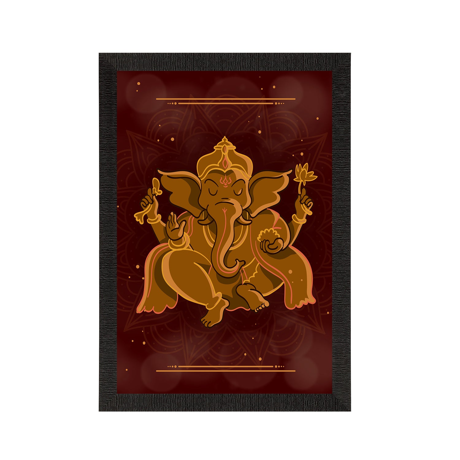 Lord Ganesha Satin Matt Texture UV Art Painting - eCraftIndia Online