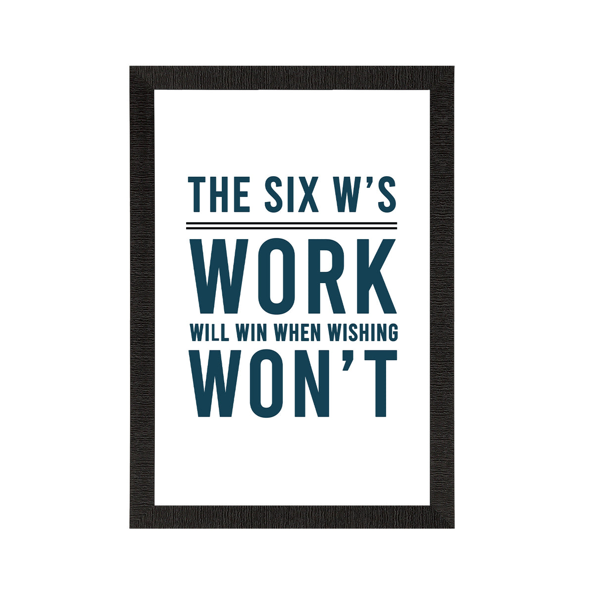 "The Six W's" Motivational Quote Satin Matt Texture UV Art Painting ...