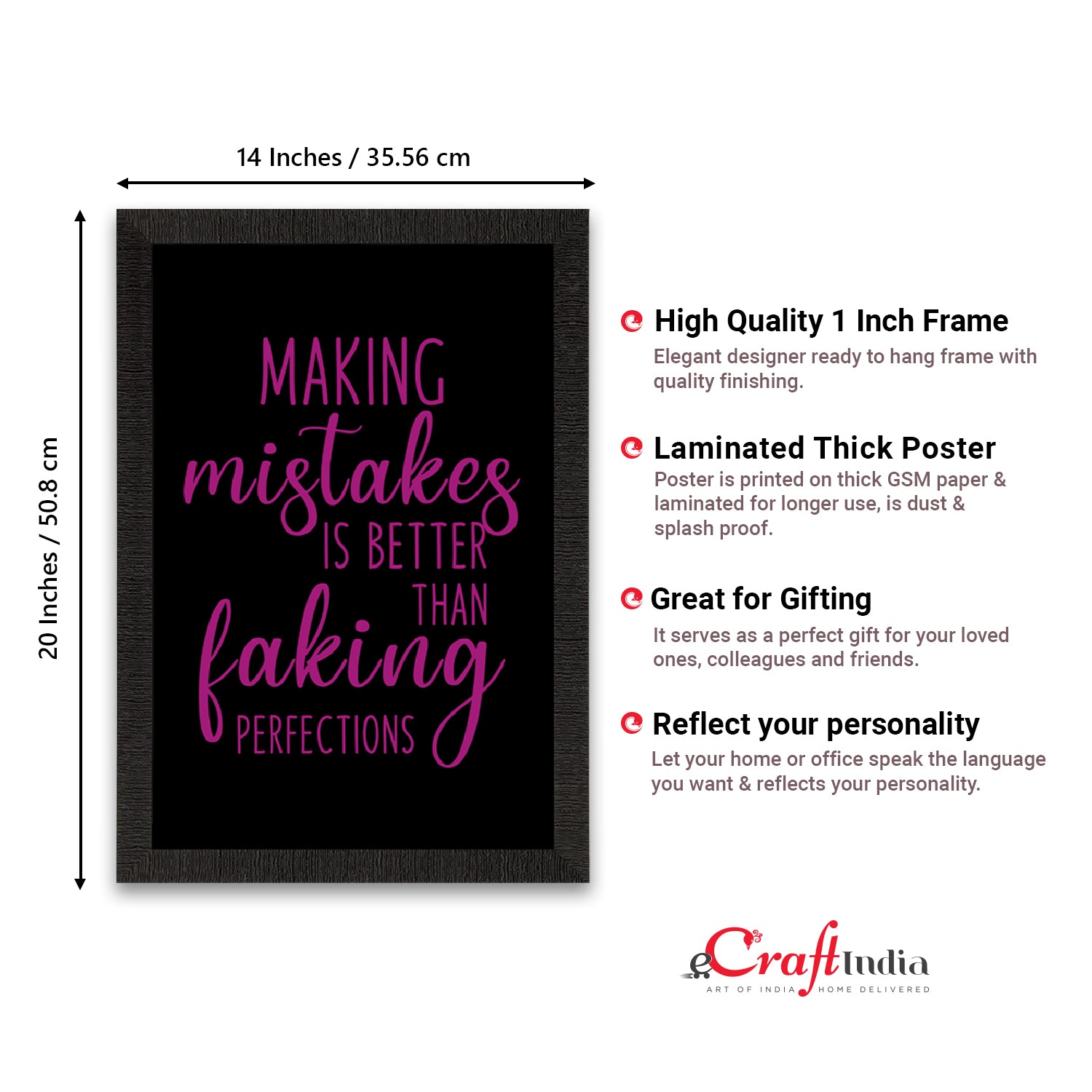 "Making mistakes is better than faking perfections" Motivational Quote ...