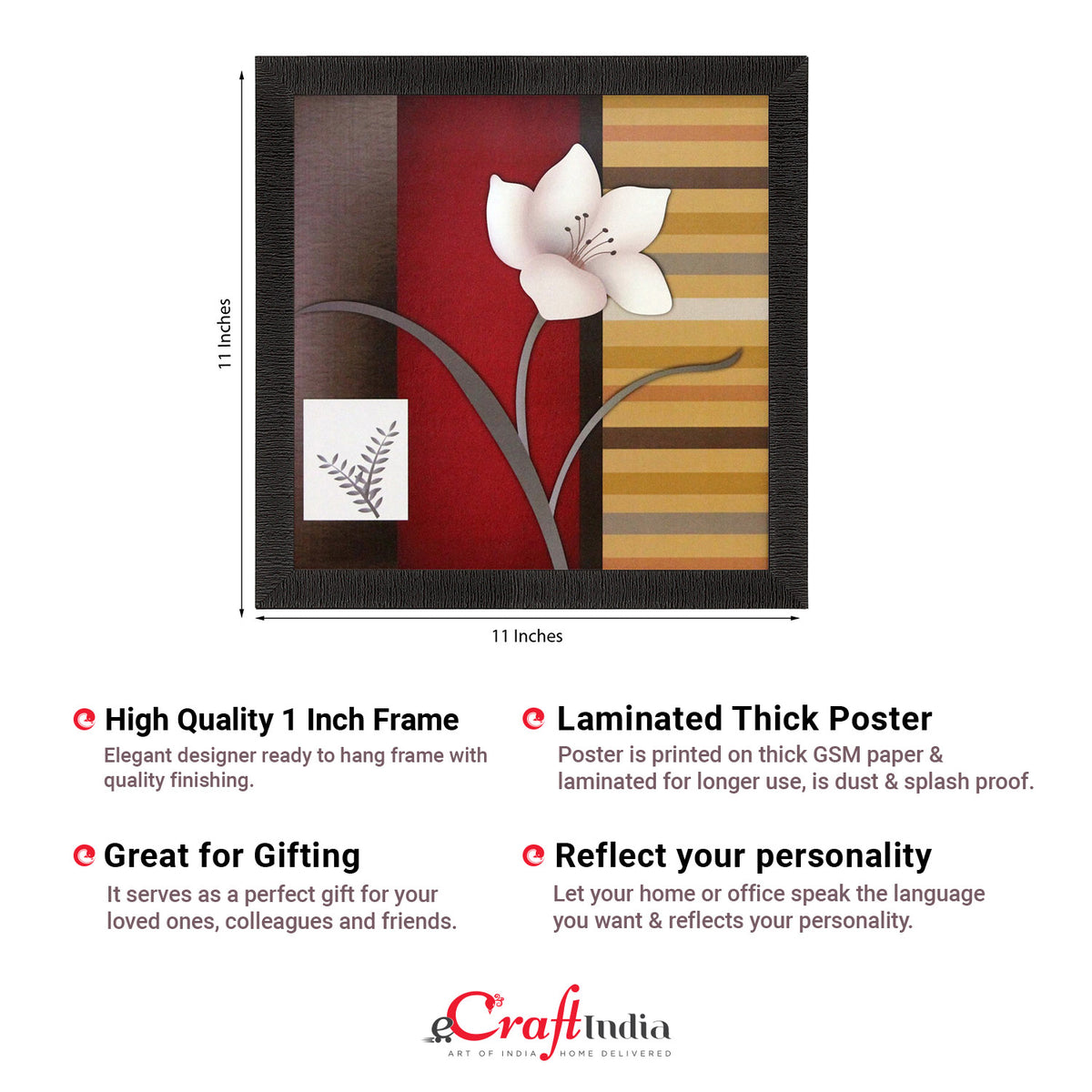 Abstract Flower Theme Satin Matt Texture UV Art Painting - eCraftIndia ...
