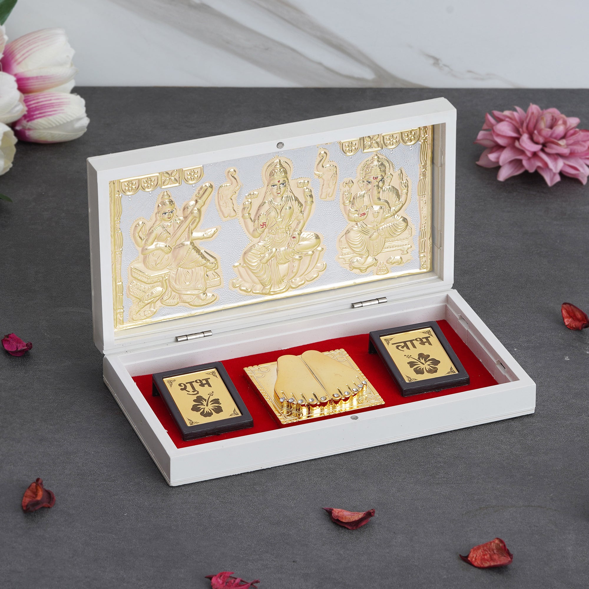 eCraftIndia The Religious Hamper - Brass Handcrafted Shubh Labh Wall H