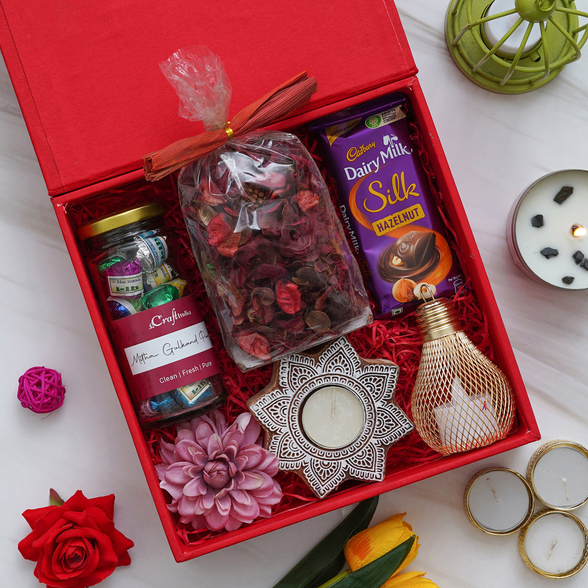 eCraftIndia Sugar Me Little Hamper - 1 Jar of Mitha Gulkand Paan Mukhw