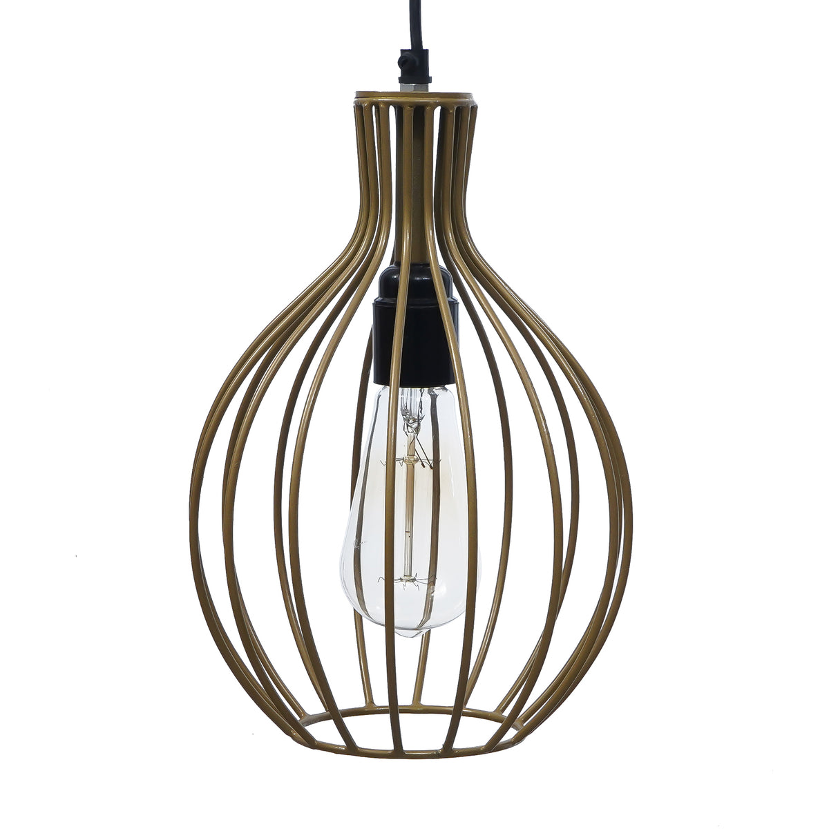 Edison Filament Golden Finish Diamond Cage Pendant Light, Ceiling ...