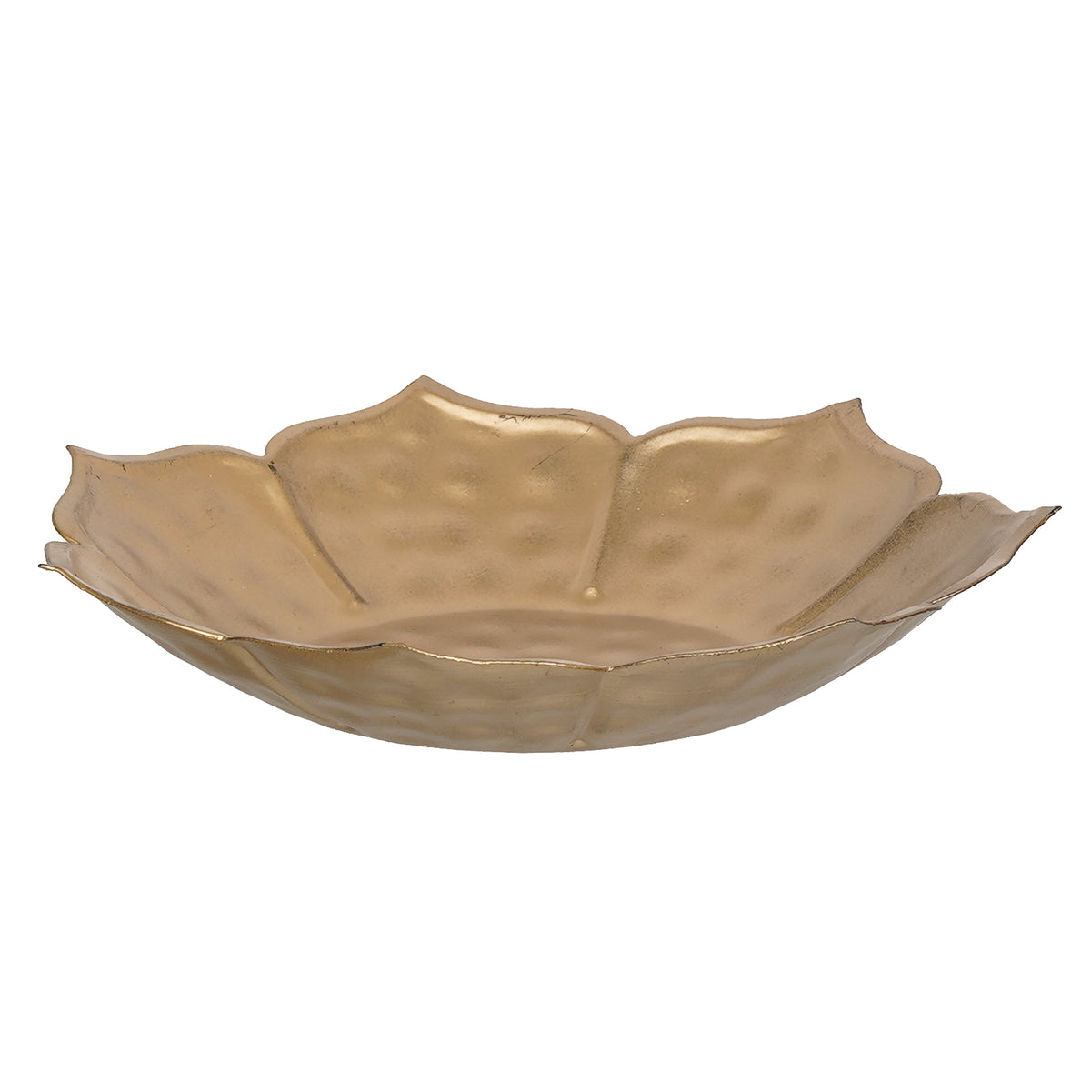 eCraftIndia Golden Metal Handcrafted Traditional Lotus Flower Shape De