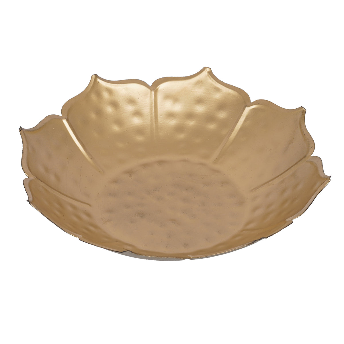 eCraftIndia Golden Metal Handcrafted Traditional Lotus Flower Shape De