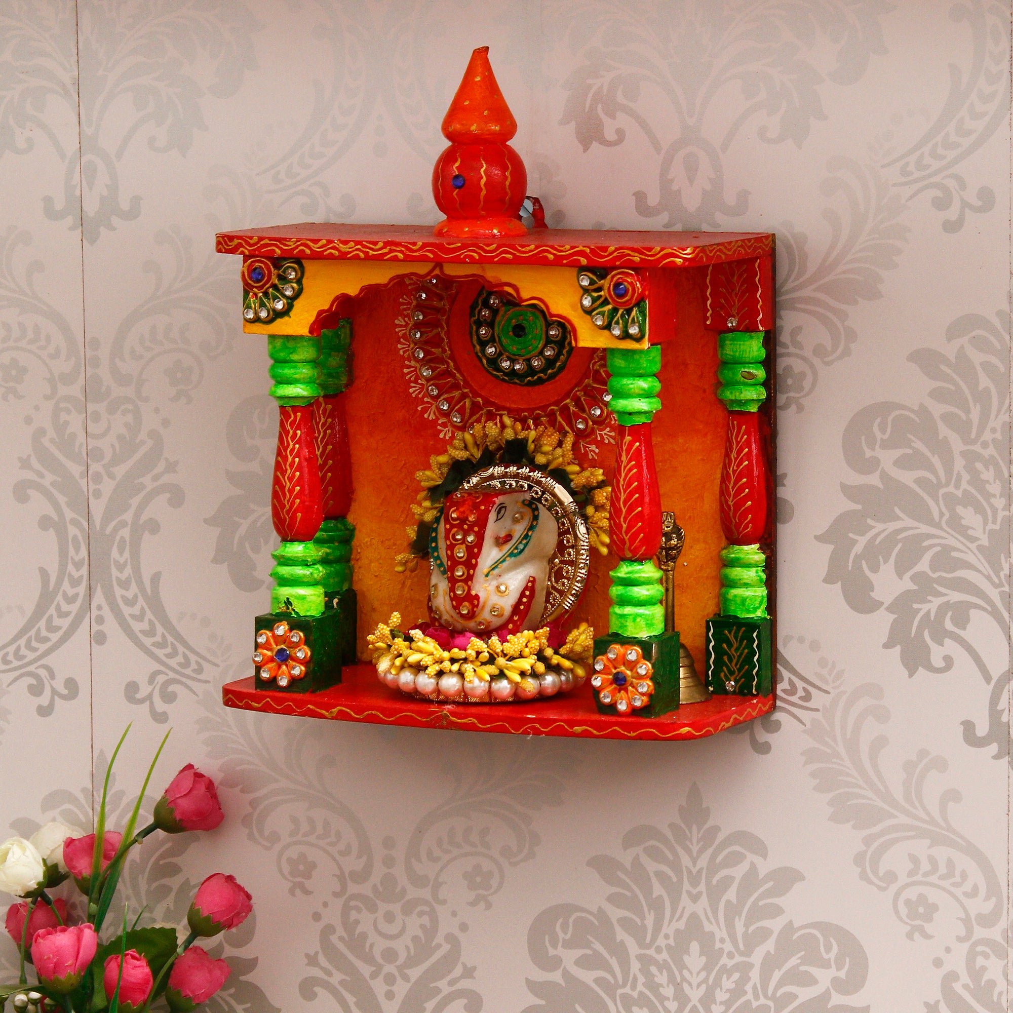 Papier Mache and Wooden Handcrafted Temple - eCraftIndia Online