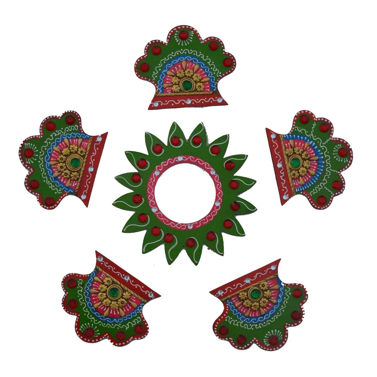 Decorative Floor Rangoli - Pankhi Design - eCraftIndia Online