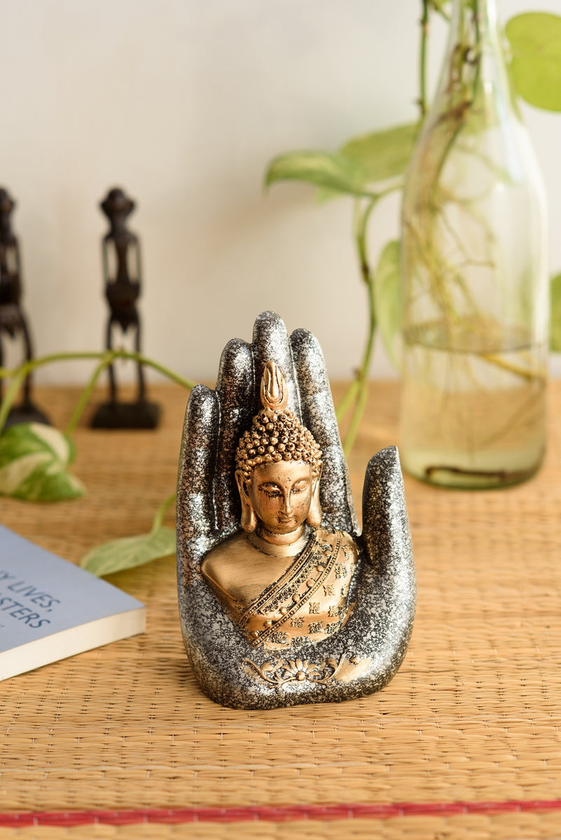 Buddha Hand Statue | Golden & Silver Buddha In Hand Statue ...