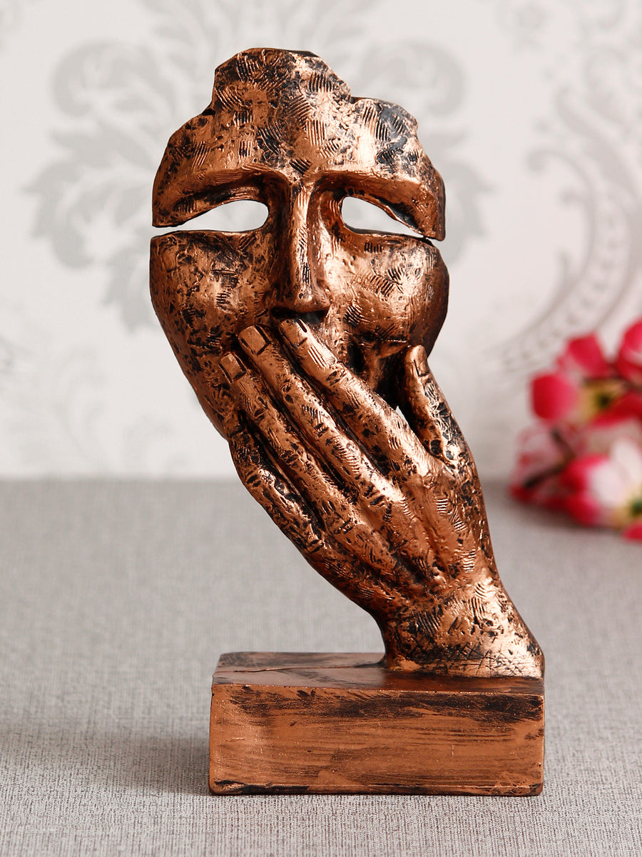 Rustic Look Human Face with Hands on Mouth Handcrafted Decorative ...