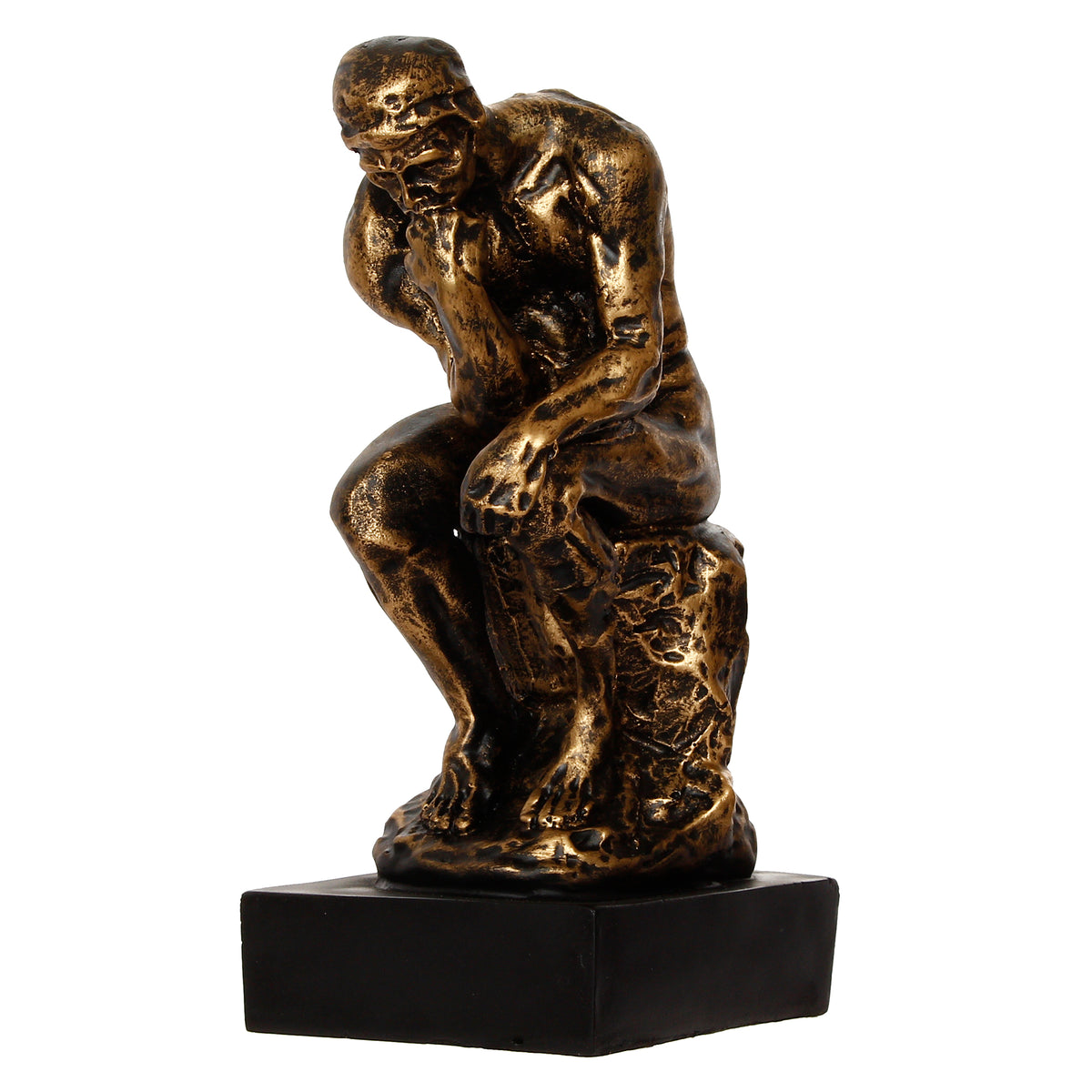 Antique Finish Thinking Man Sitting on Rock Handcrafted Decorative ...