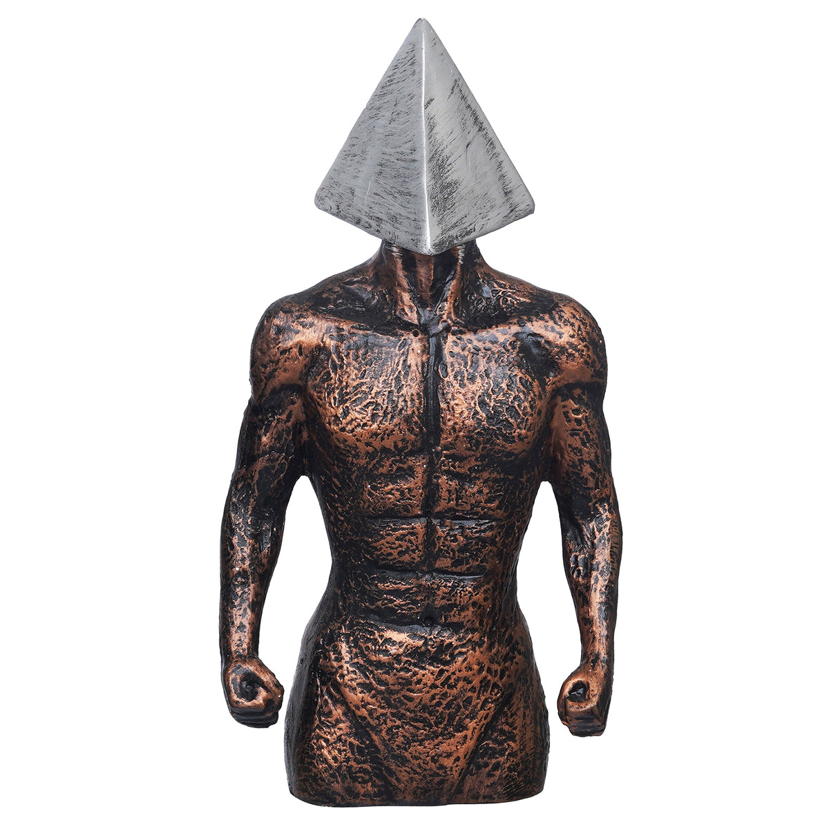 eCraftIndia Copper, Silver Polyresin Men Statue Triangle Sign On Face
