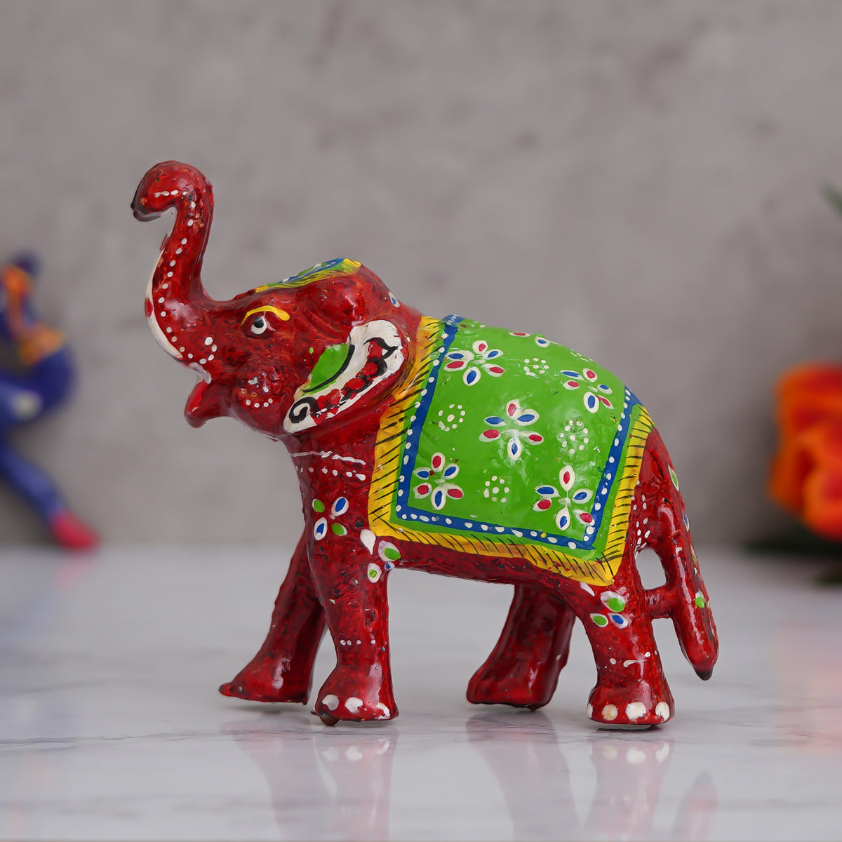 Decorative Elephant Showpiece Animal Figurines- Multicolor – eCraftIndia
