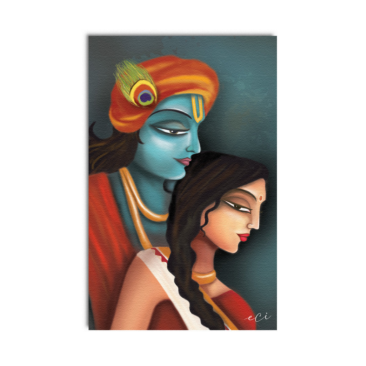 Hare Krishna Original Design Canvas Printed Wall Painting- eCraftIndia ...