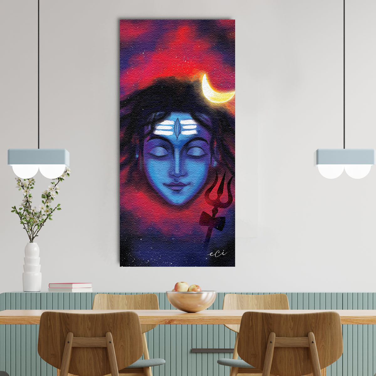 Lord Shiva face Original Design Canvas Printed Wall Painting ...
