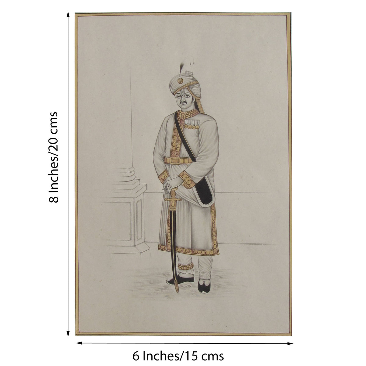 King of Royal Emperor Original Art Paper Painting - eCraftIndia Online