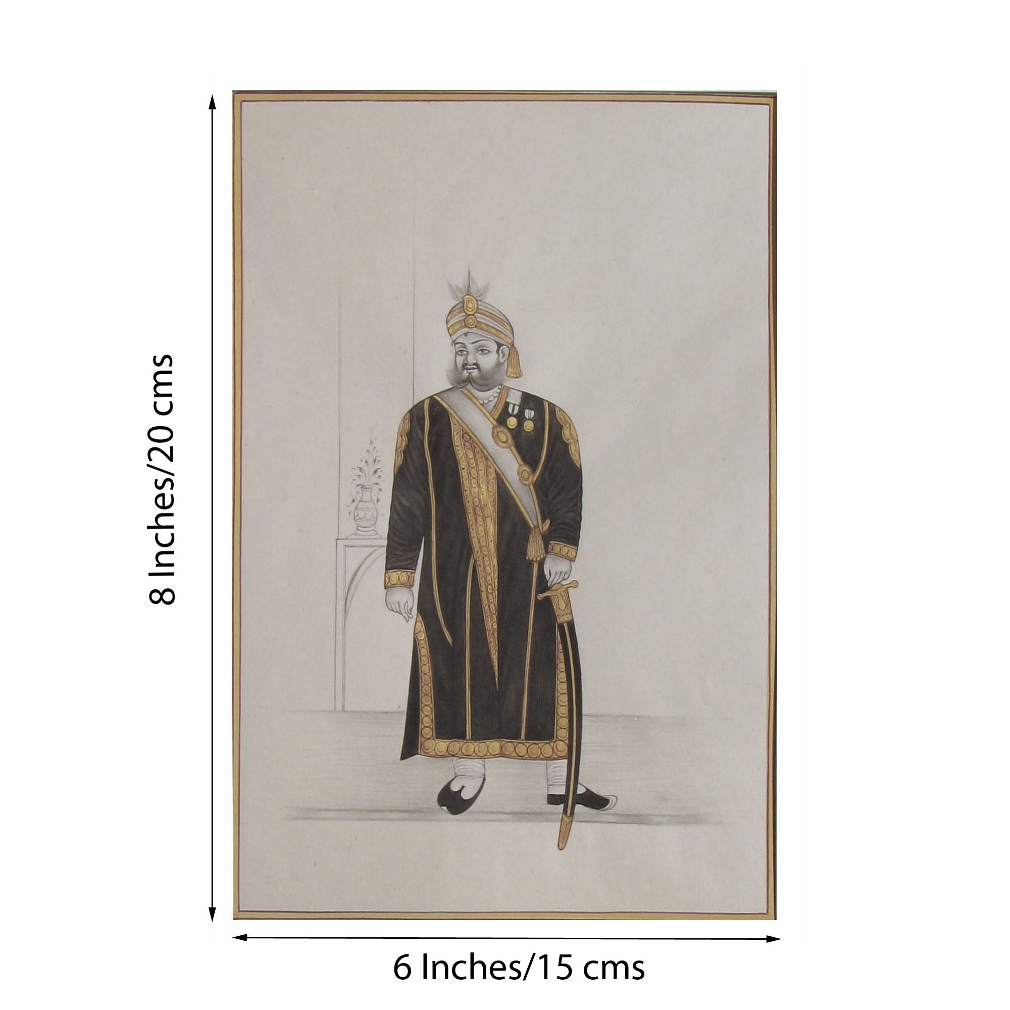 Rajput King Original Art Paper Painting - eCraftIndia Online