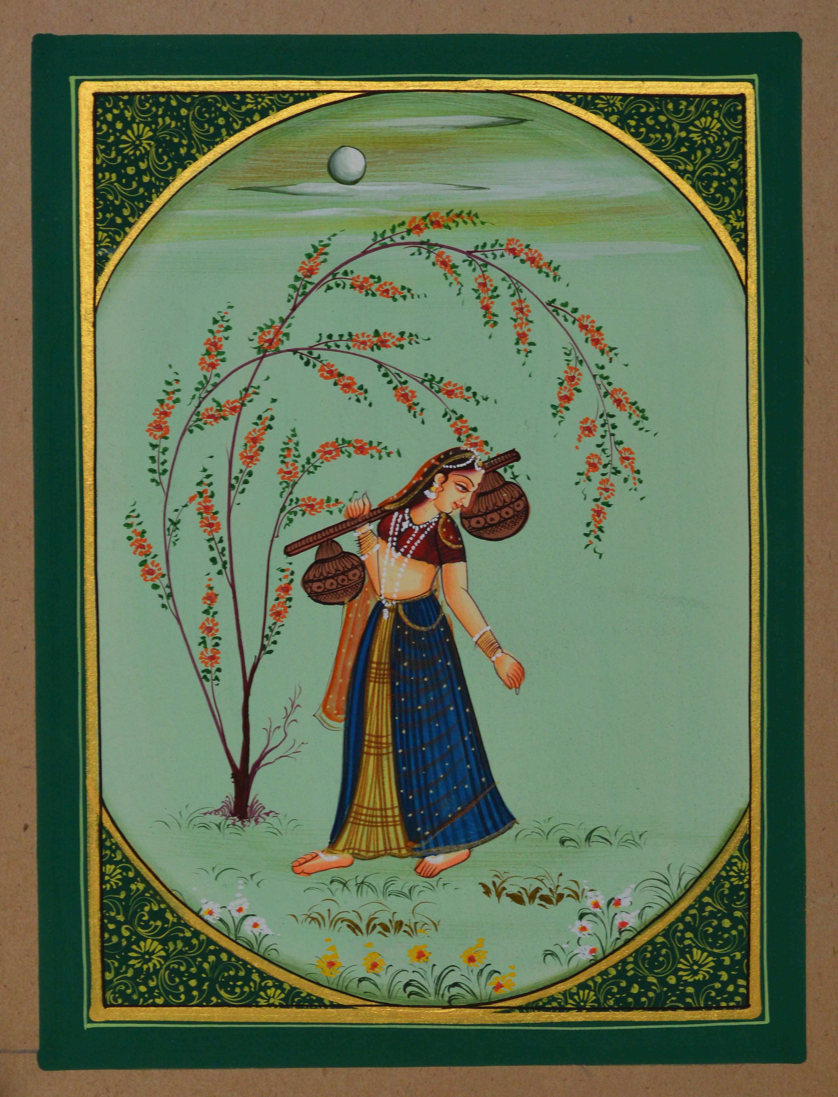 Ragini with Musical Instrument Original Art Paper Painting ...