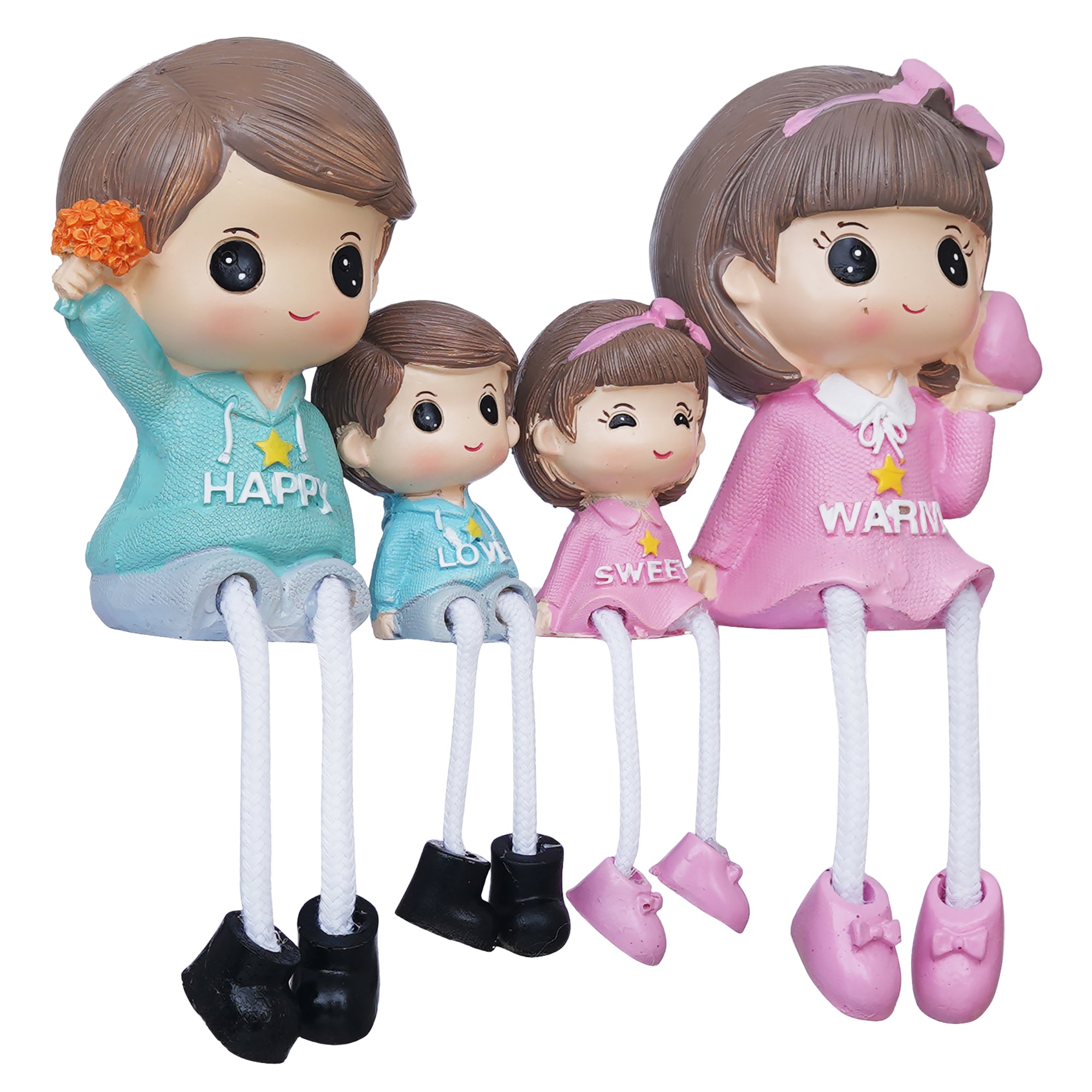 eCraftIndia Happy Family Set Sitting Doll Figurines Showpiece