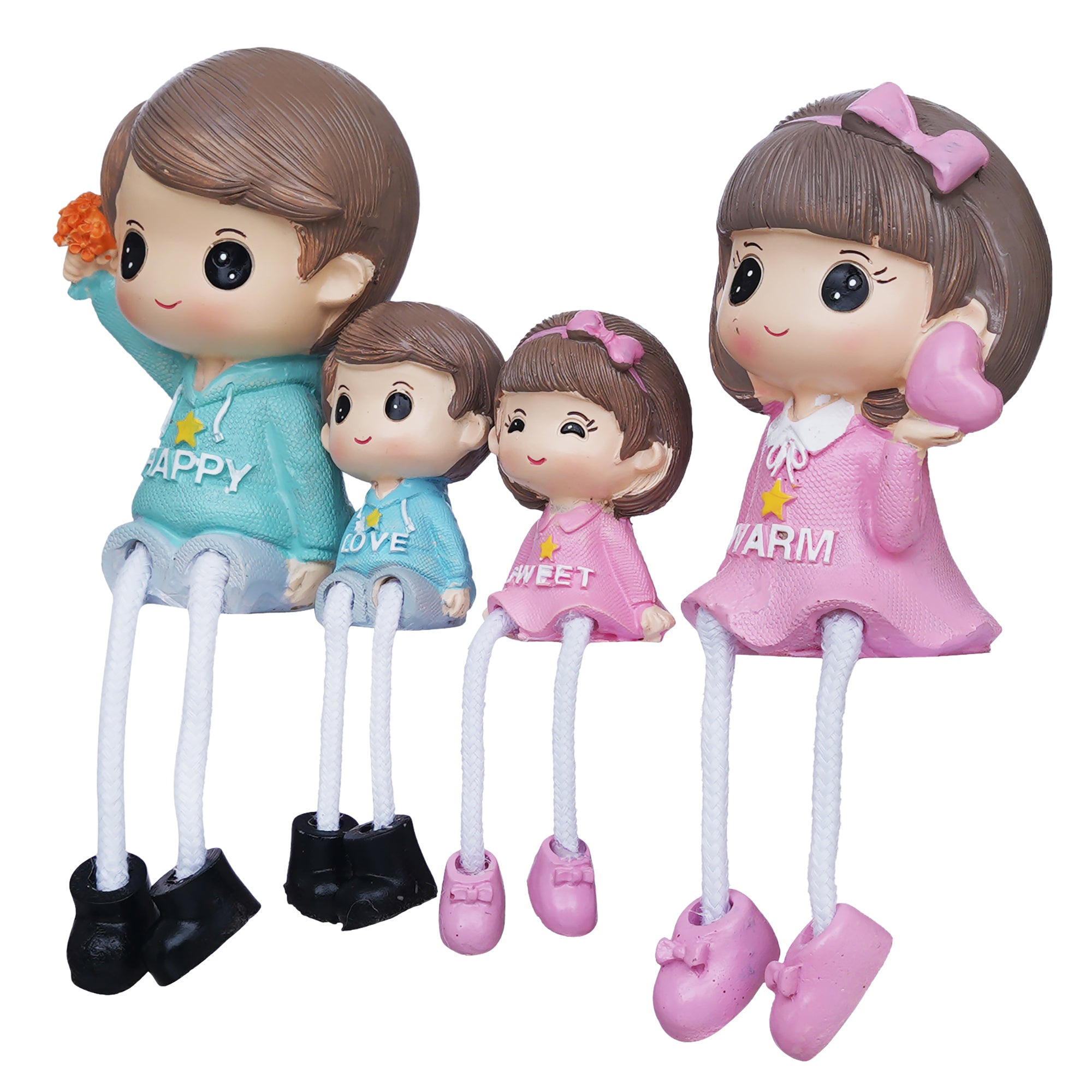 eCraftIndia Happy Family Set Sitting Doll Figurines Showpiece