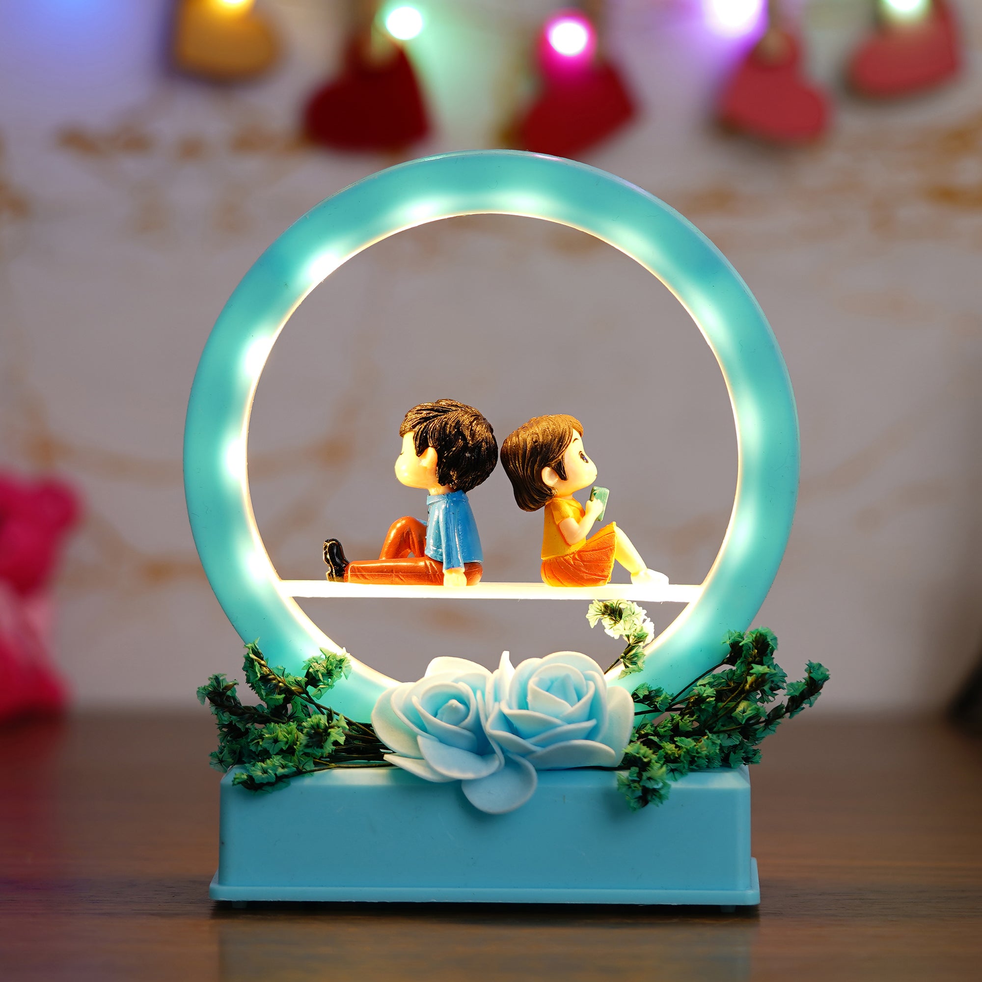 Blue Couple Light Showpiece- eCraftIndia Online