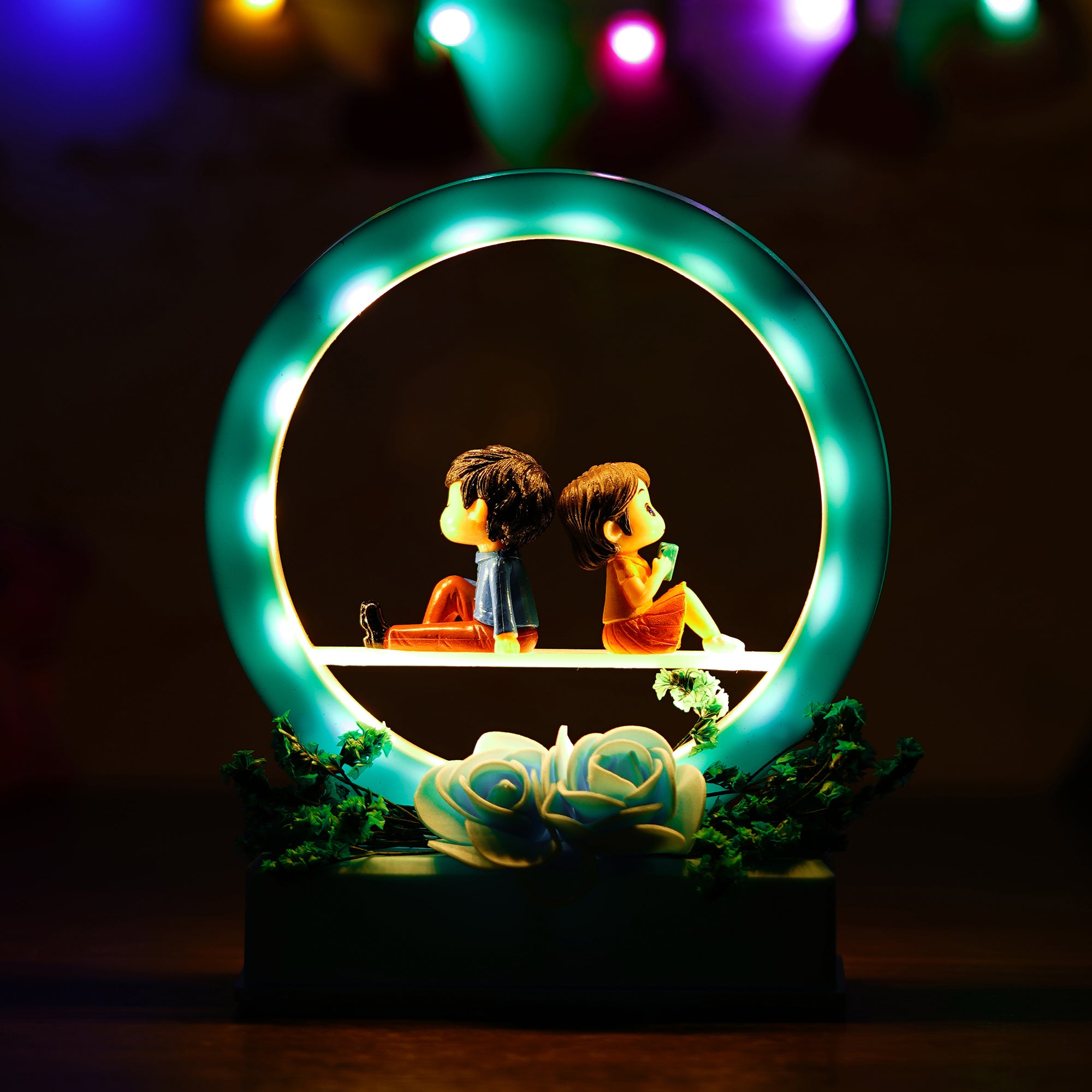 Blue Couple Light Showpiece- eCraftIndia Online