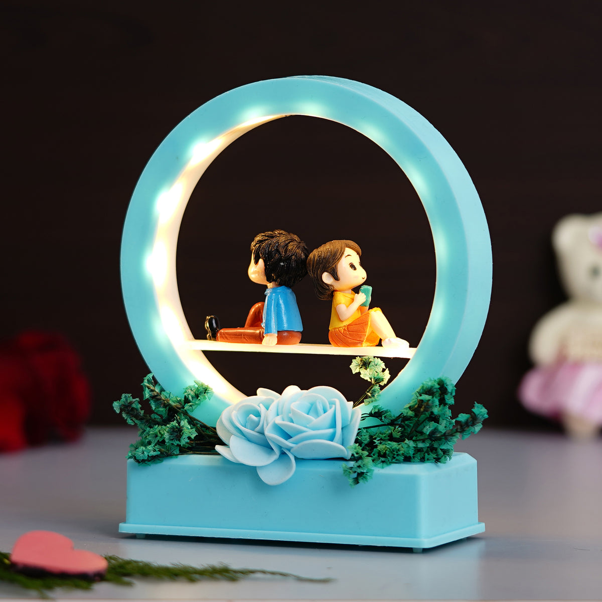 Blue Couple Light Showpiece- eCraftIndia Online