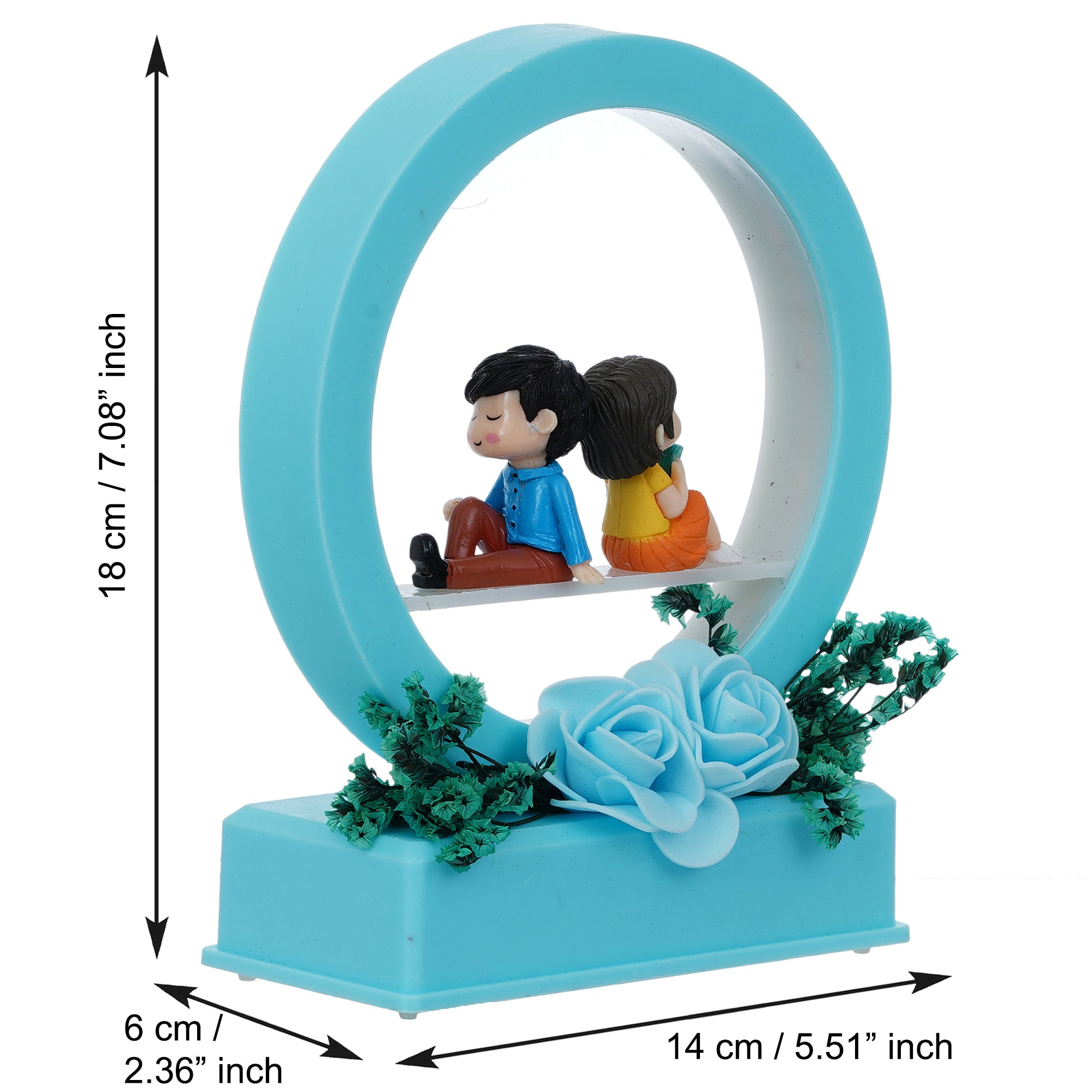 Blue Couple Light Showpiece- eCraftIndia Online