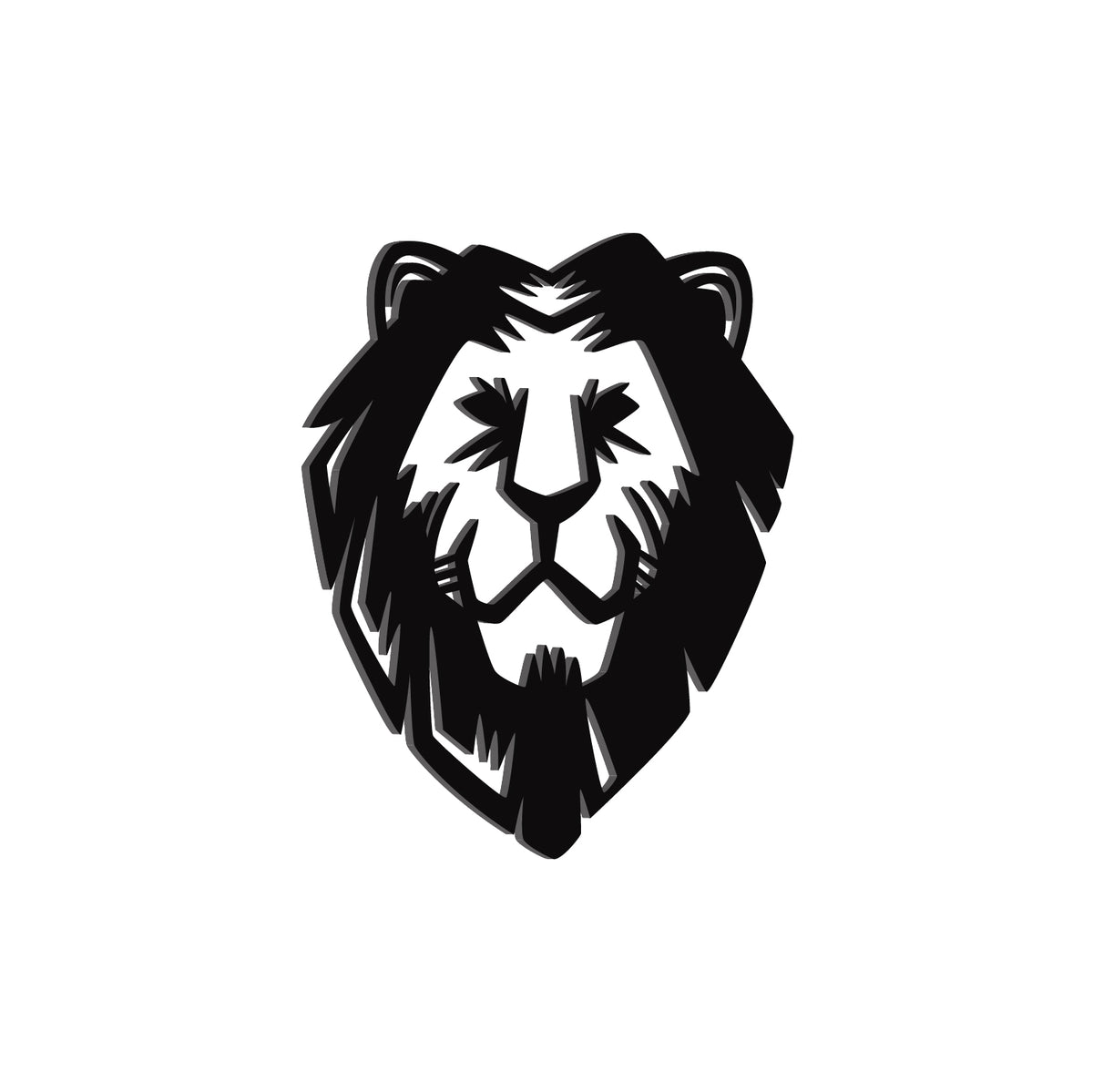 "Lion Face" Black Engineered Wood Wall Art Cutout, Ready to Hang Home ...